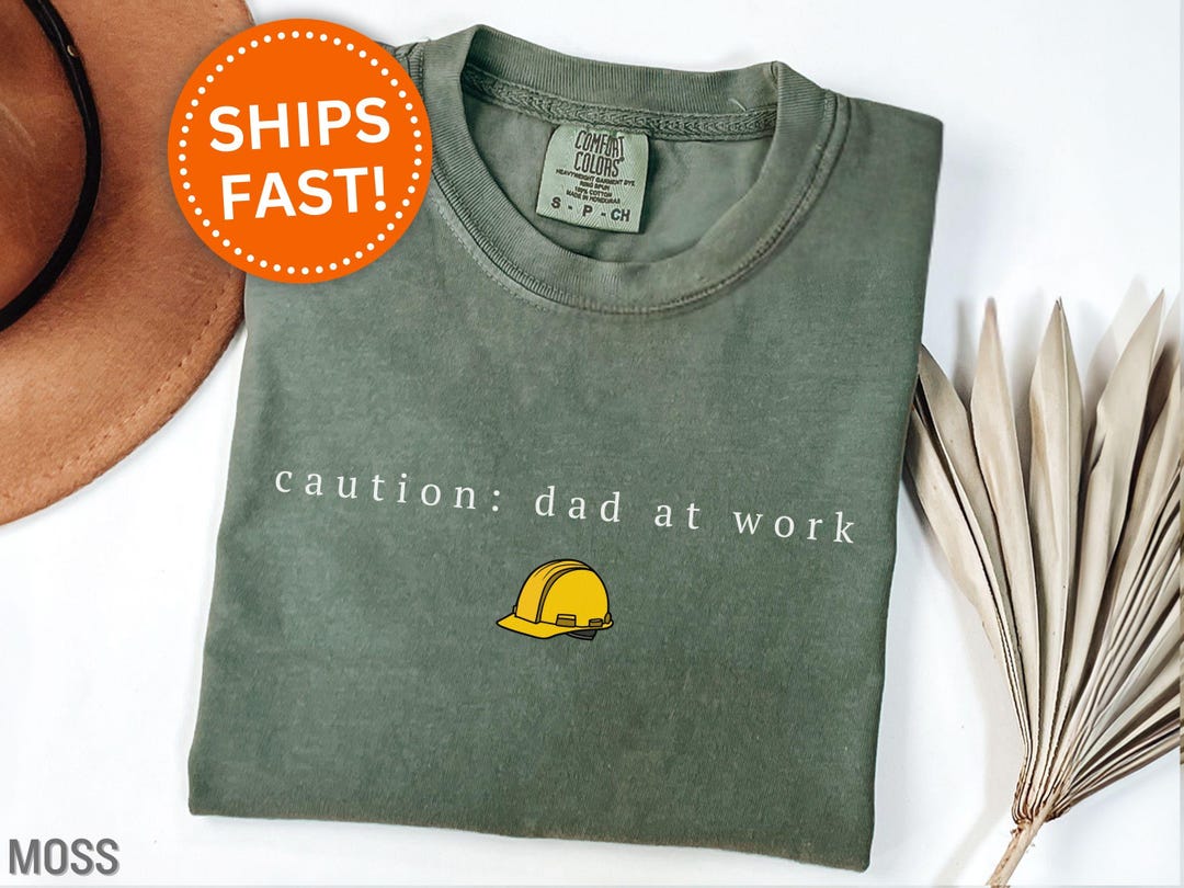 Construction Dad Shirt, Caution Dad at Work Shirt Gifts for ...