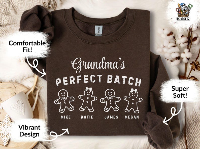 Personalized Grandma Christmas Sweatshirt, Custom Grandma's Perfect ...