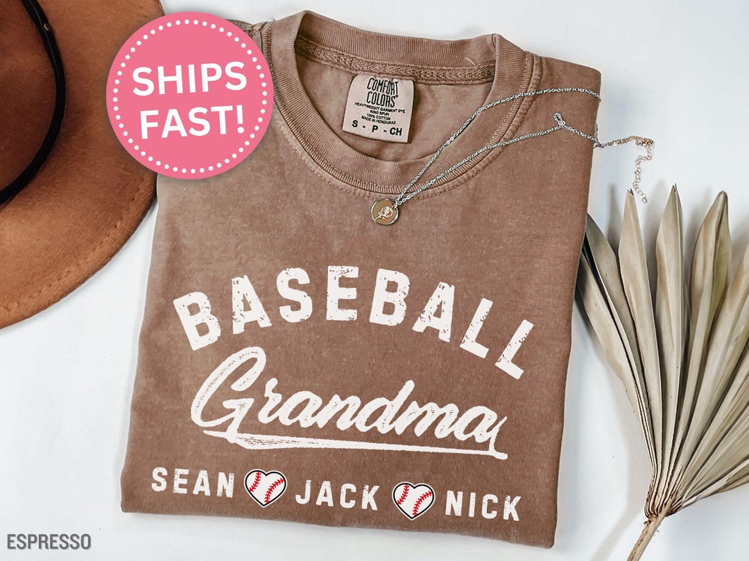 Custom Baseball Grandma Shirt, Comfort Colors Baseball Grandma Tee ...