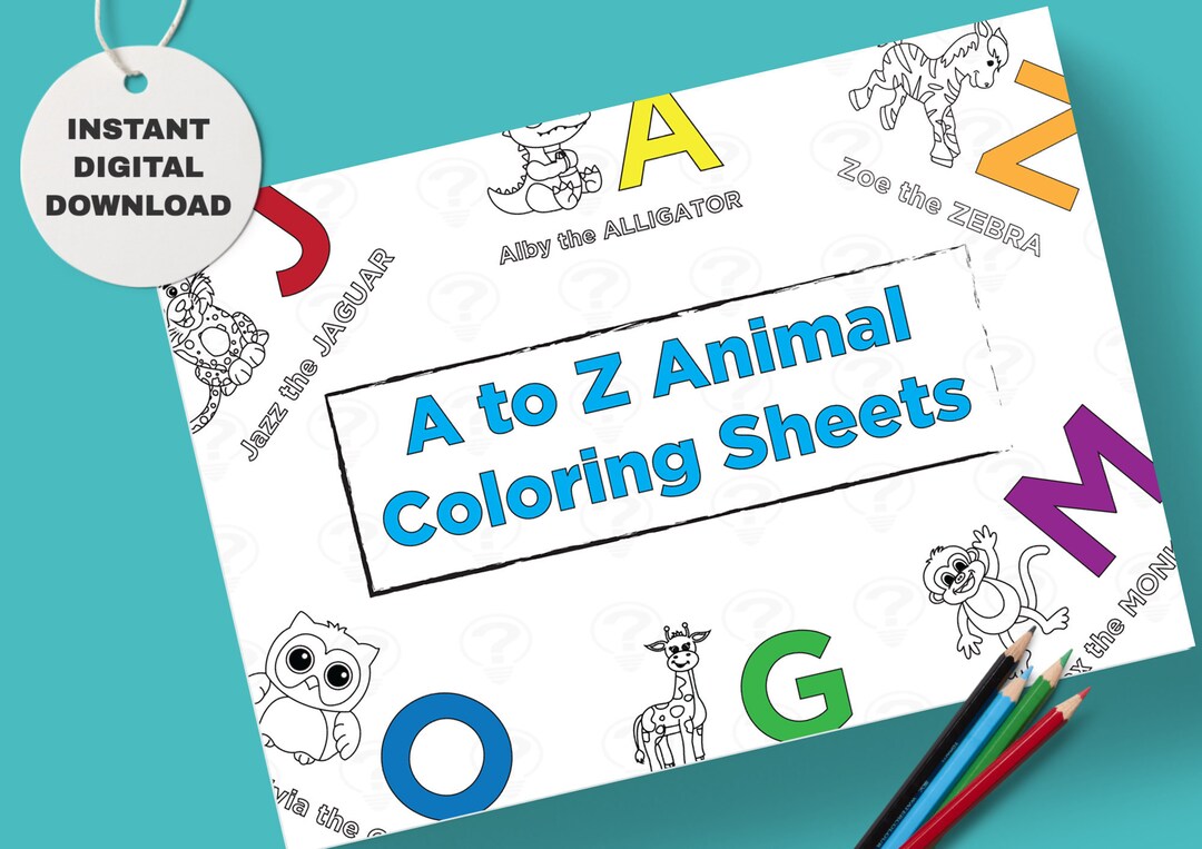 A to Z Animal Alphabet Coloring Sheets, Printable Fun for Kids From ...