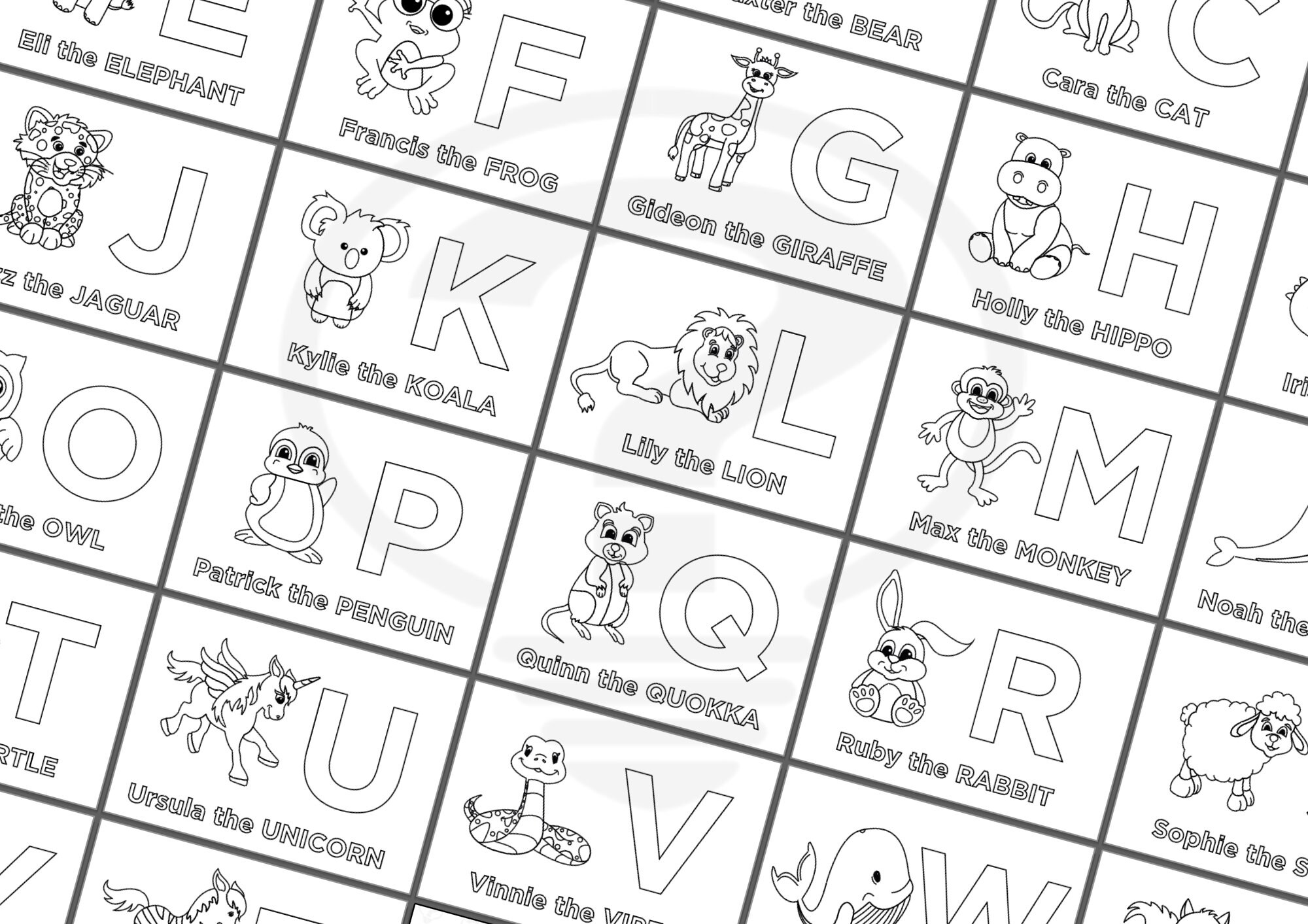 A to Z Animal Alphabet Coloring Sheets, Printable Fun for Kids From ...