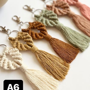 Macrame Keychain Boho Keychain Macrame Twisted Keychain - Etsy