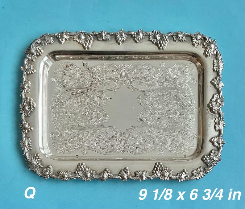 Vintage Small Silver Plated Serving Tray. Ornate Silverware. Priced ...