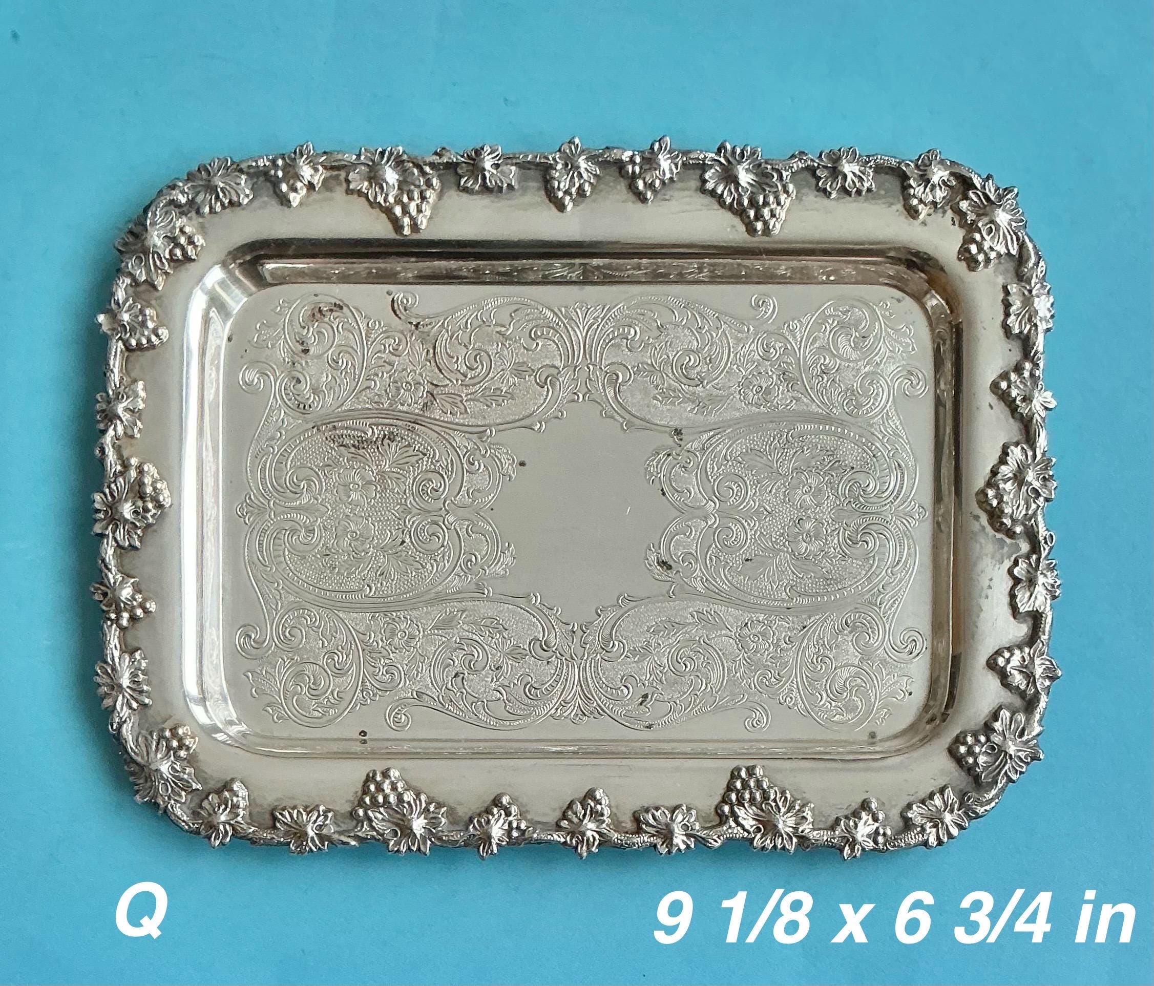 Vintage Small Silver Plated Serving Tray. Ornate Silverware. Priced ...