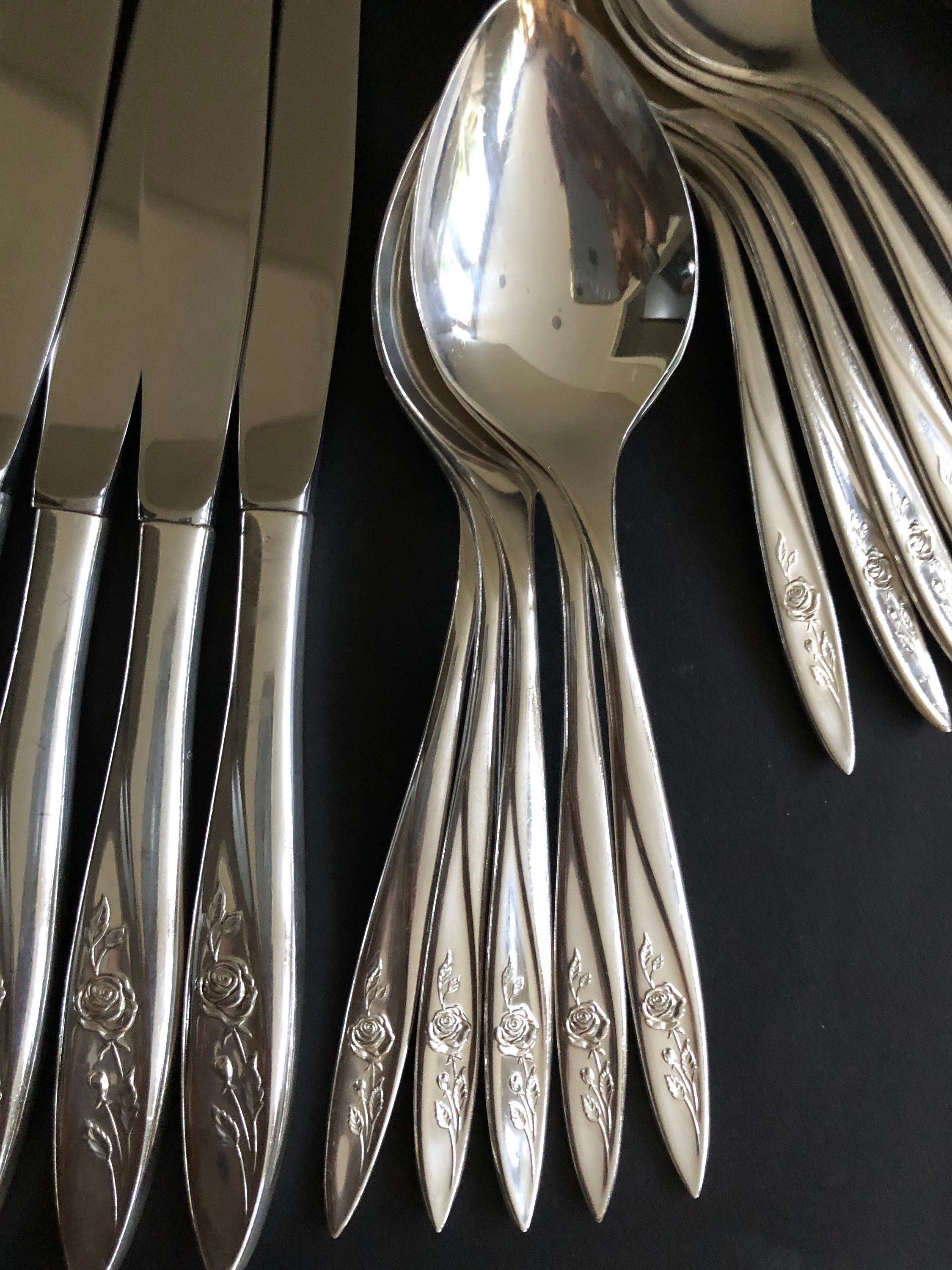 Vintage Silver Plated MCM Flatware Set From Community, Morning Rose ...
