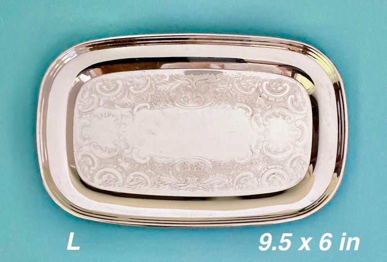 Vintage Small Silver Plated Serving Tray. Ornate Silverware. Priced ...