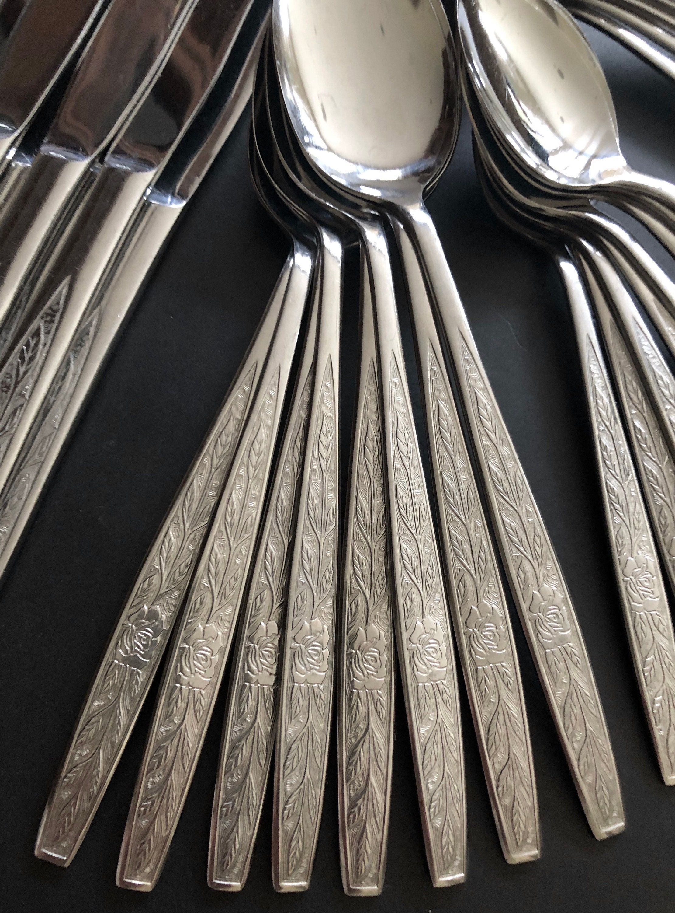 Mid-century Modern Vintage Stainless Steel Flatware Set Granata Design ...