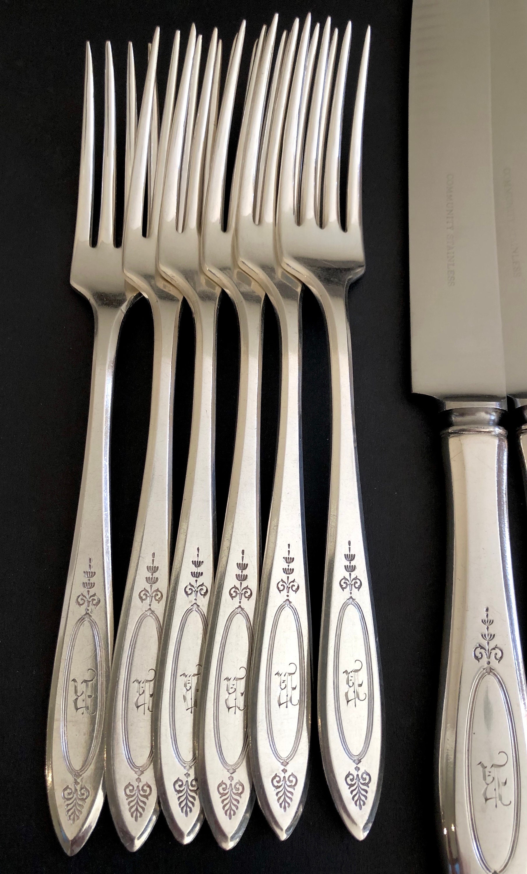 Antique Vintage Silver Plated Flatware Set for 6 in Adam - Etsy