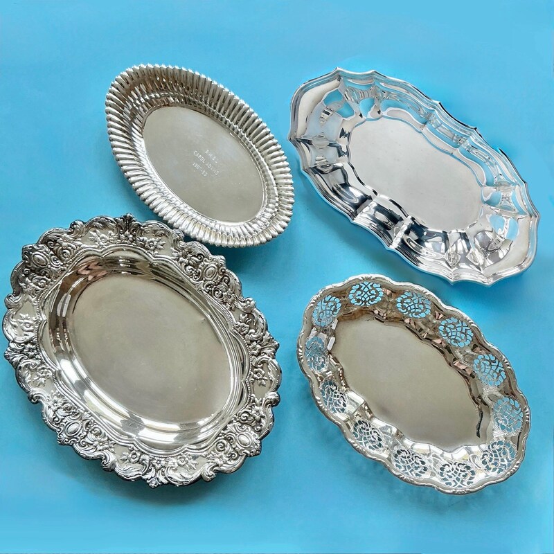 Silverplate Trays Dishes - Etsy