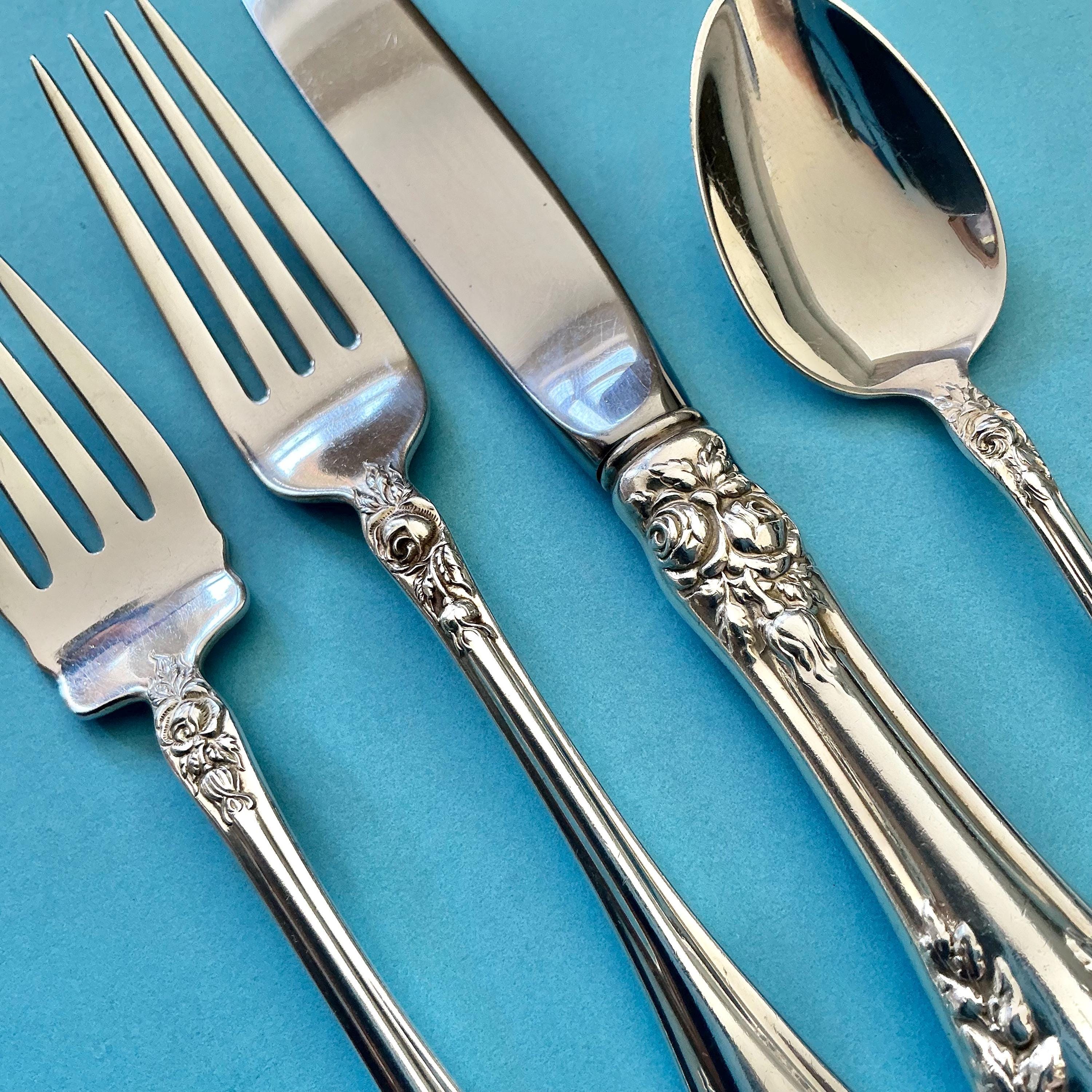 Normandy Rose Sterling Silver Flatware Set - Northumbria, Vintage Place ...