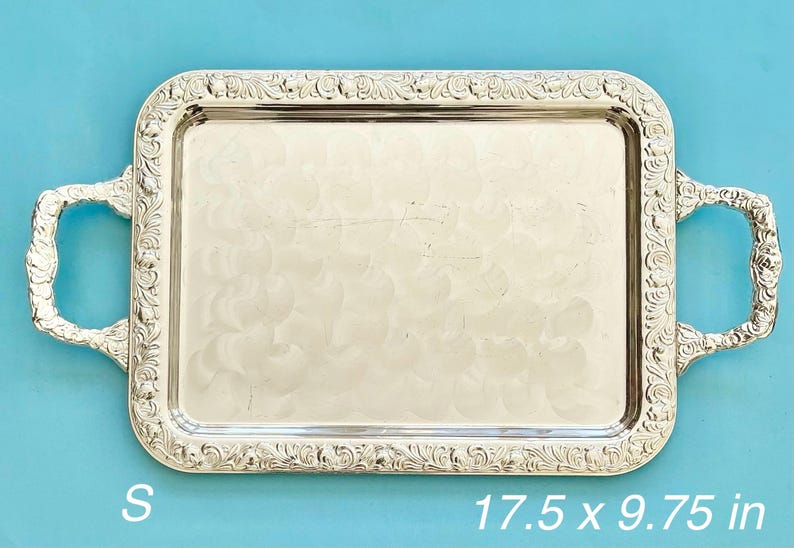 Vintage Small Silver Plated Serving Tray. Ornate Silverware. Priced ...