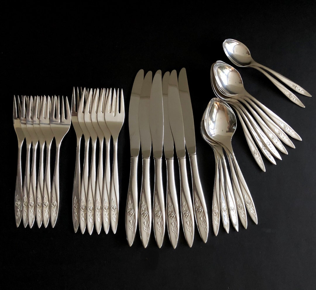 Vintage Silver Plated MCM Flatware Set From Community, Morning Rose ...