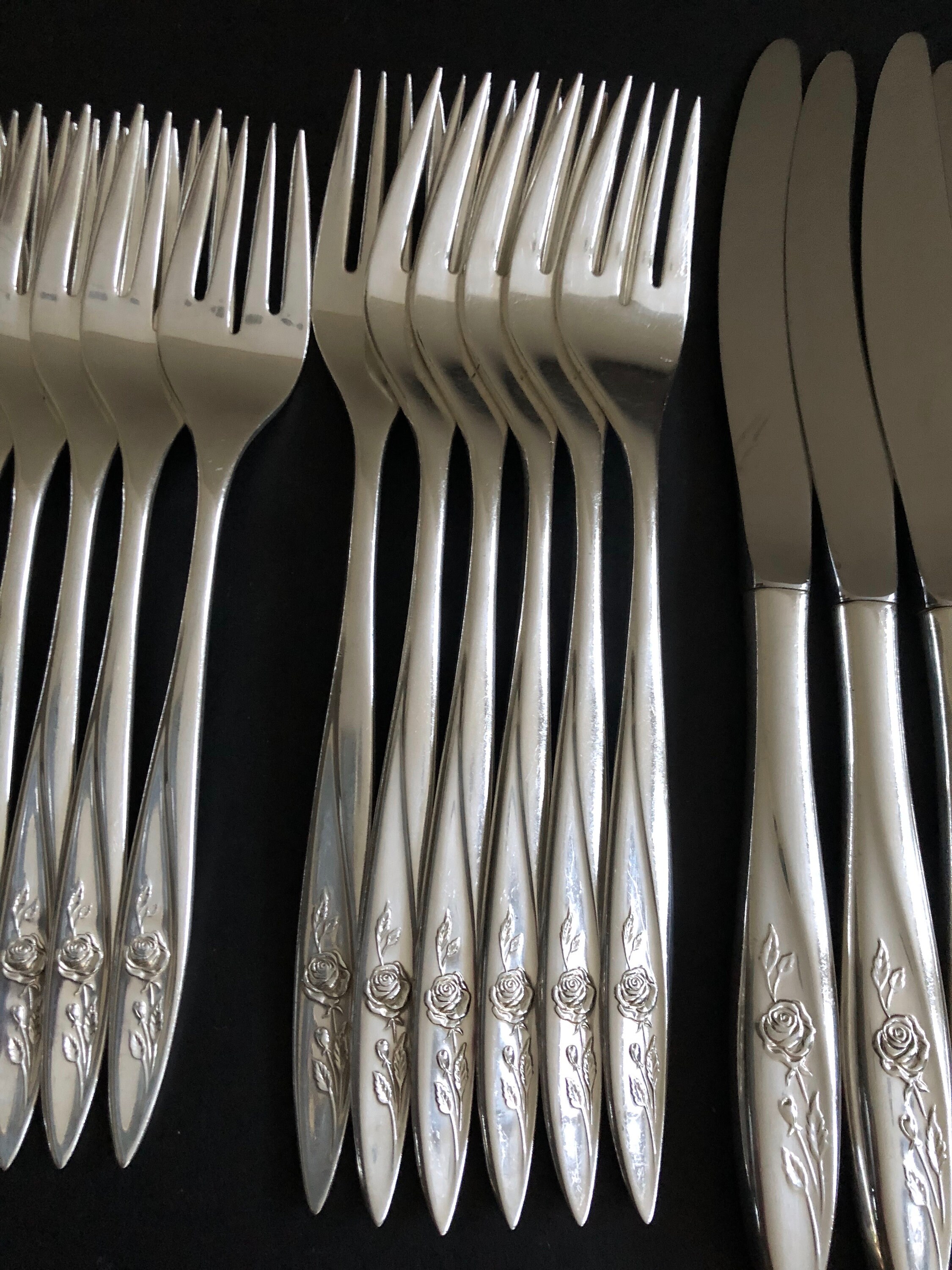 Vintage Silver Plated MCM Flatware Set From Community, Morning Rose ...