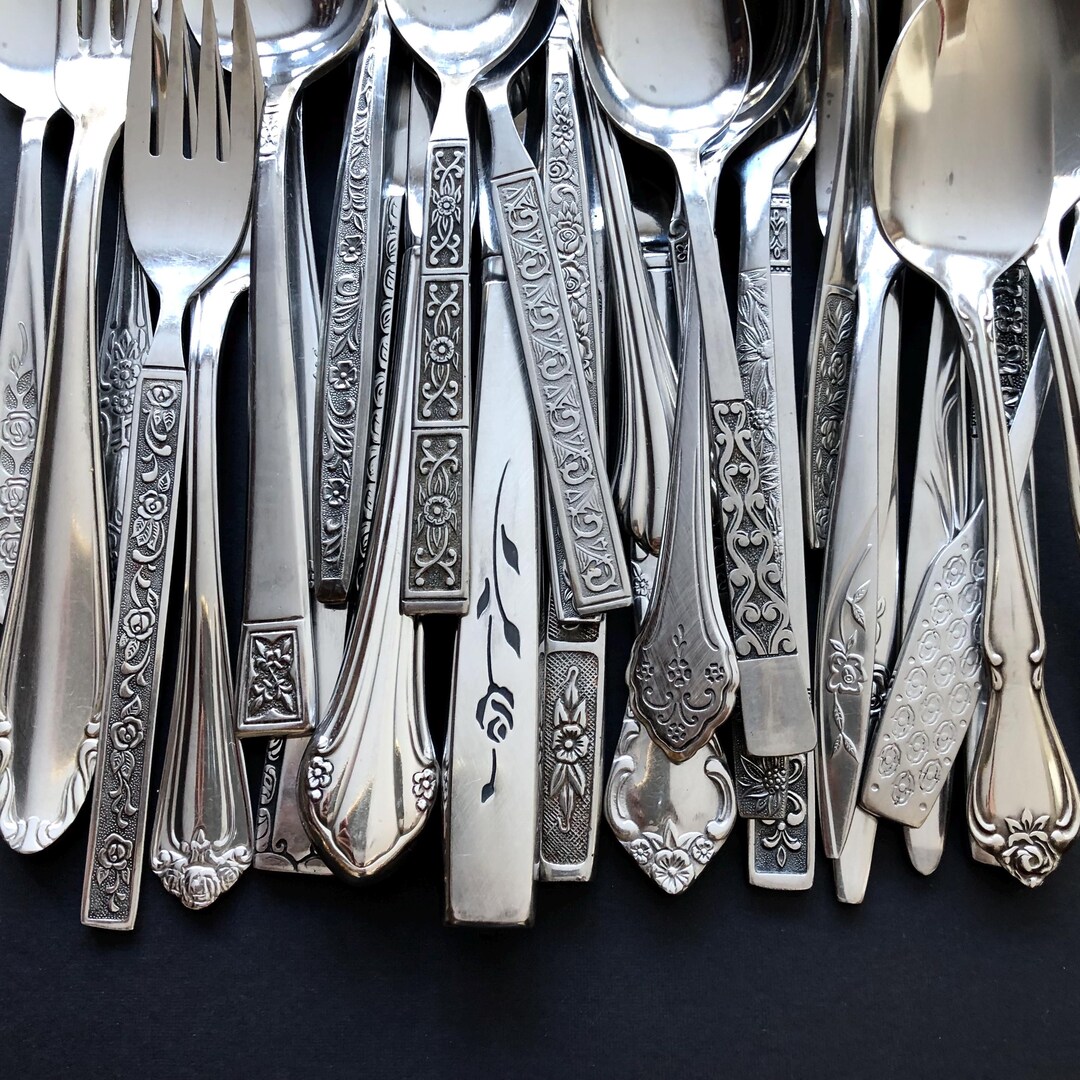 Mismatched / Mixed Patterns Stainless Steel 5 Piece 6 Place Settings ...