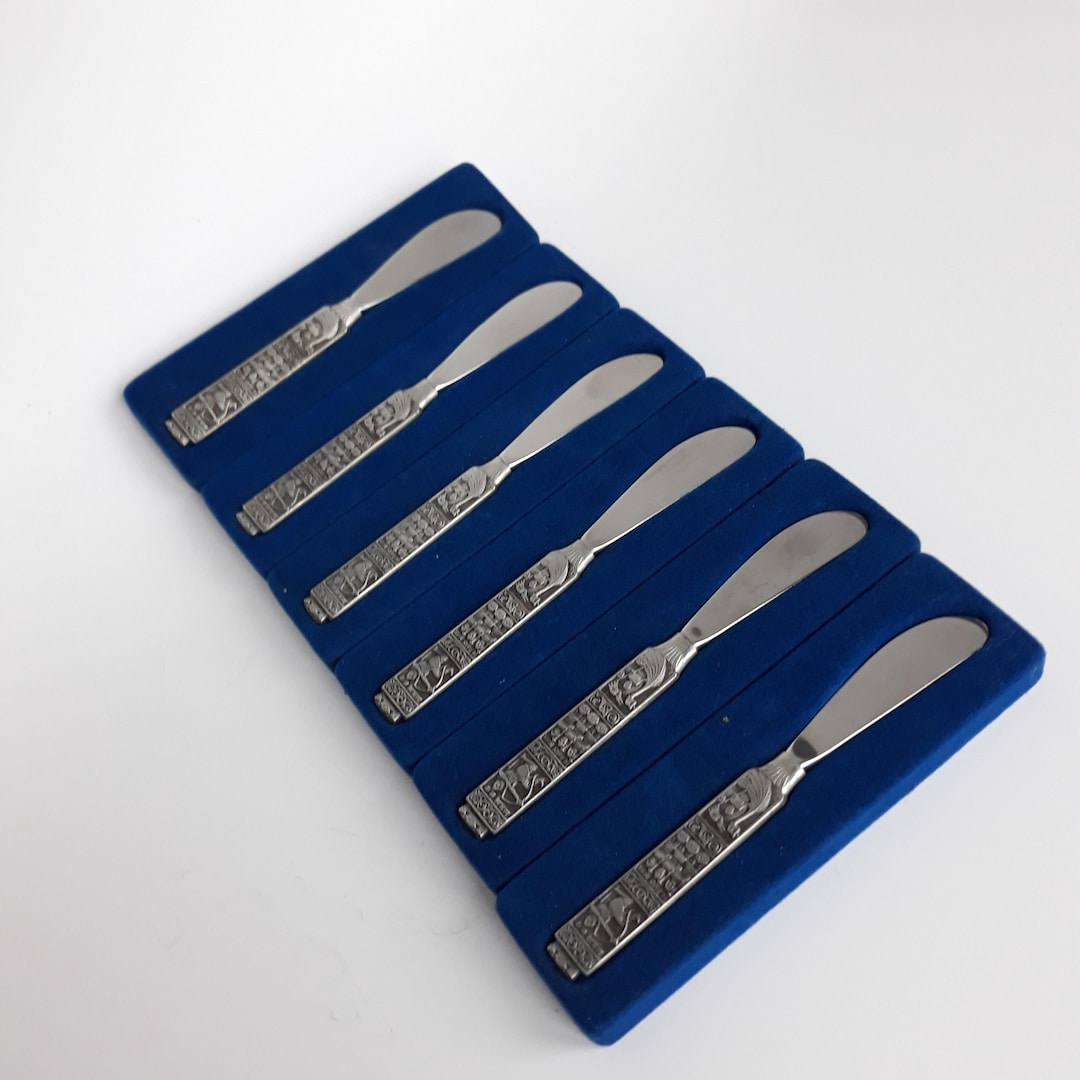 Norwegian Pewter Konge Tinn Flatware. Scandinavian MCM Style. Set of 6 ...