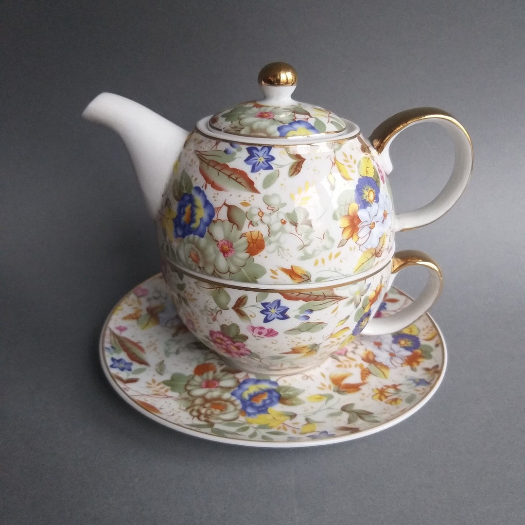 The Leonardo Collection Coffee Tea Set - Tea Pot With Cups and Saucer ...