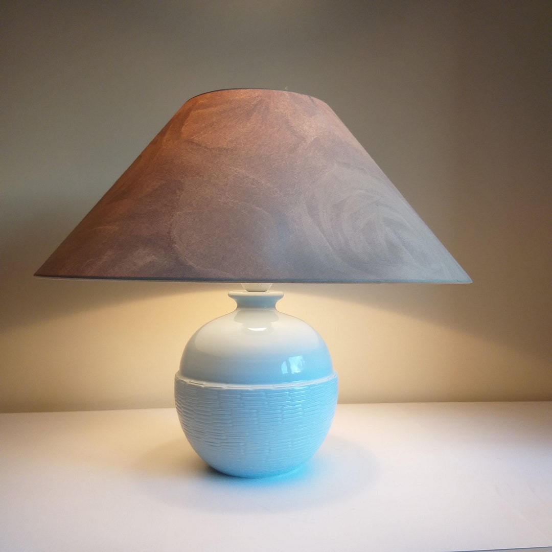 Baby Blue Lamp Ceramic Base From 70s or 80s. Beautiful Round Shape ...