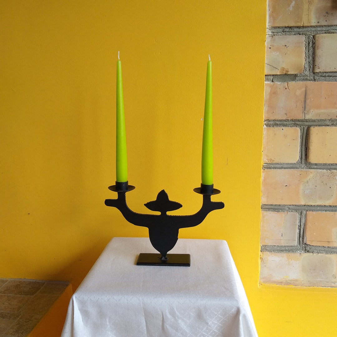 Black Metal Swedish Vintage Two Arm Candlestick Holder. Handmade in ...
