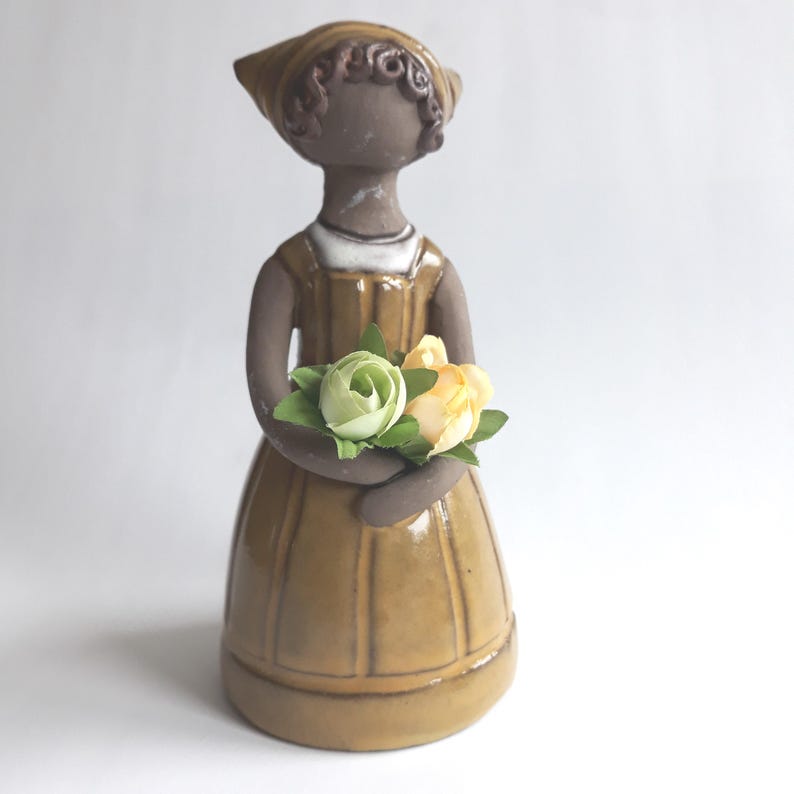 Elbogen Keramik Sweden. Ceramic Girl Figurine 7". Has a Hole for ...