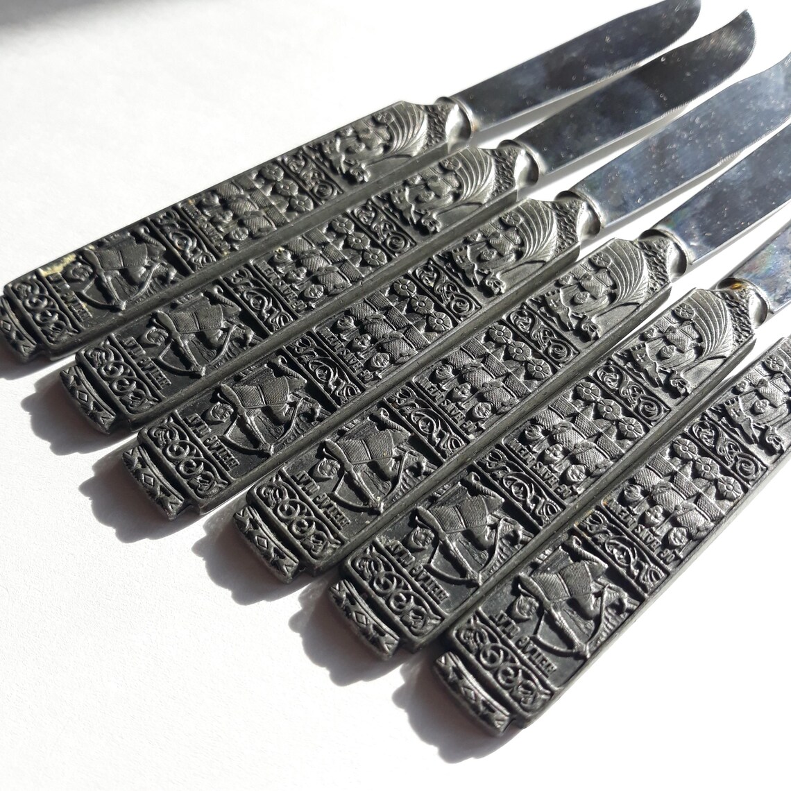 Vintage Konge Tinn Norway Pewter Short Knife Set 18 Cm (7.08"). Viking ...