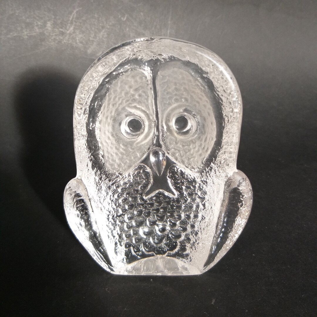 Kosta Boda Sweden Crystal Glass Owl Paperweight, Suncatcher, Figurine ...
