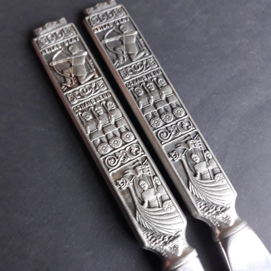 Norwegian Pewter Konge Tinn Flatware. Scandinavian MCM Style. Meat ...