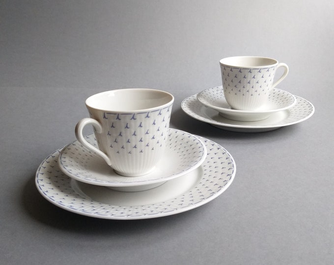 Rörstrand Sweden Set "blå Vinge" by Louise Adelborg. China (2 Cups 4 ...