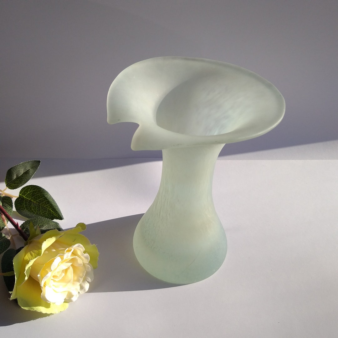 Hadeland Norway Marbled Glass Vase in Soft Fogy Tone. Vintage ...