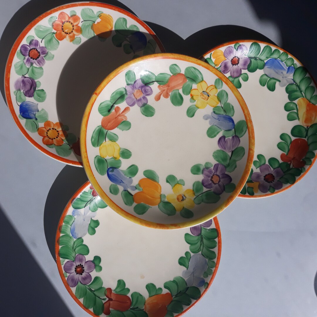 Set of 4 Vintage Hand Painted Plates. Czechoslovakia. Marked. the ...