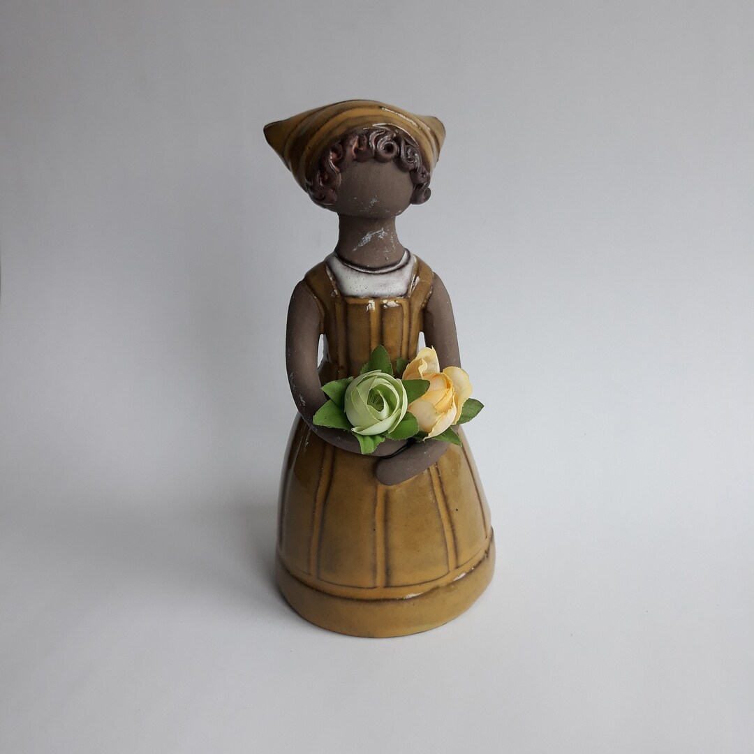 Elbogen Keramik Sweden. Ceramic Girl Figurine 7". Has a Hole for ...