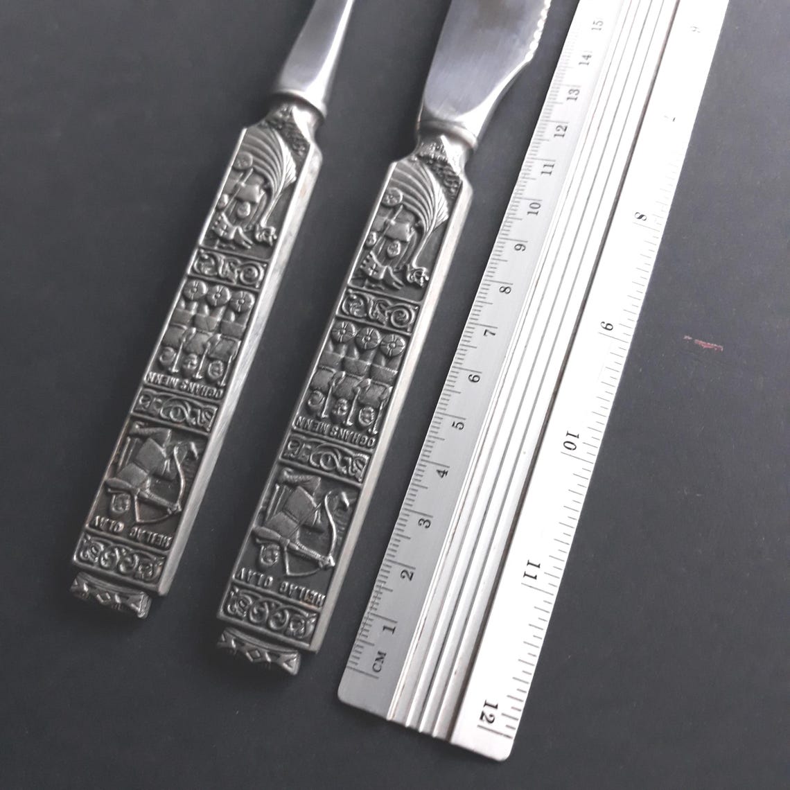 Norwegian Pewter Konge Tinn Flatware. Scandinavian MCM Style. Meat ...