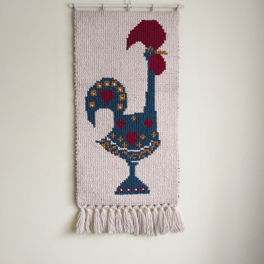 Vintage Wool Wall Hanging. Rooster in Bright Colours. - Etsy