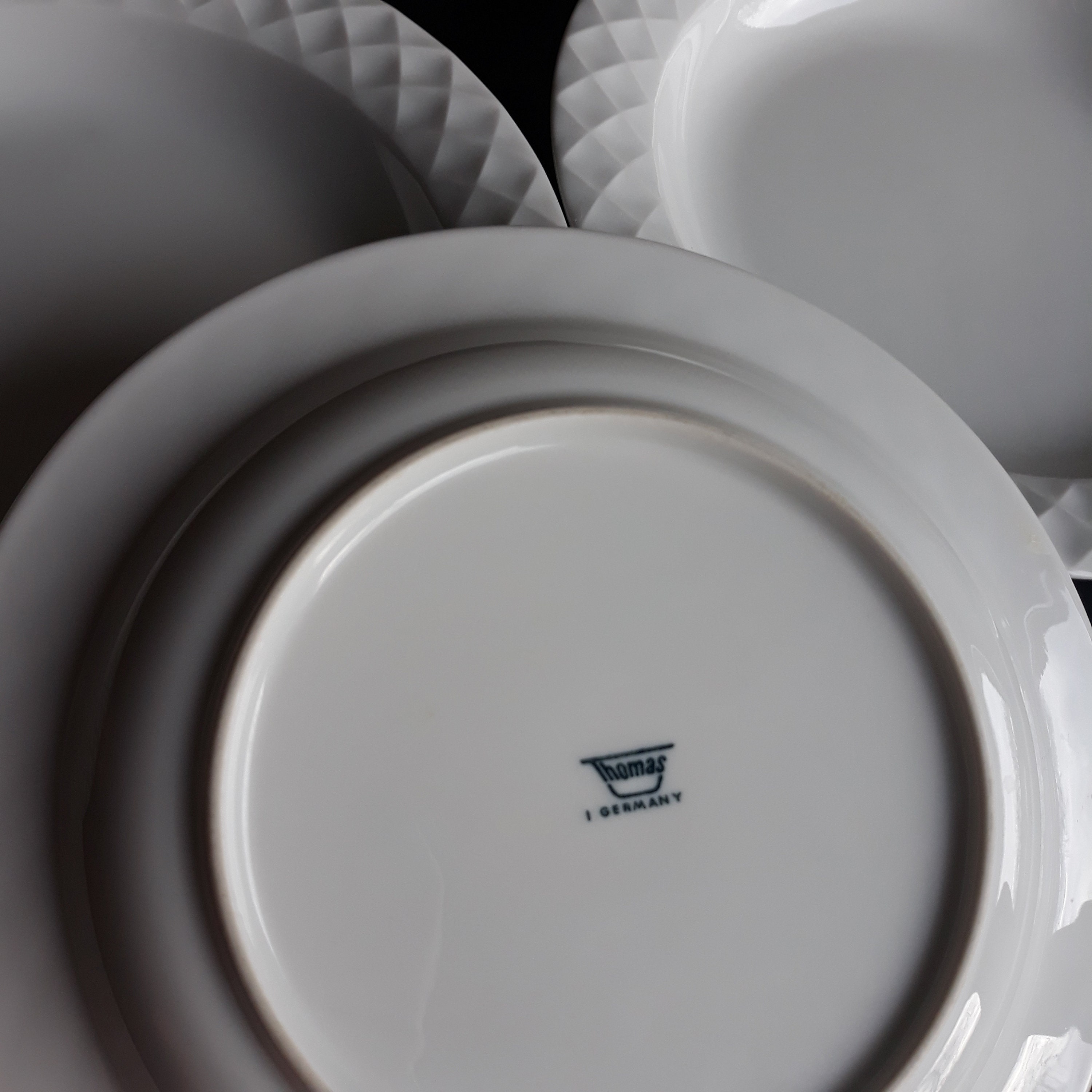 Thomas Germany White Porcelain Soup Plate. Wafer Pattern on the Edge ...