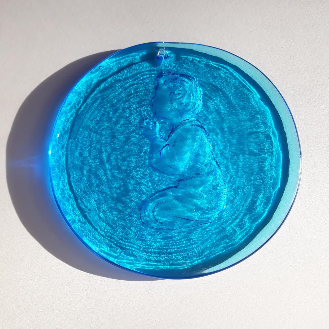 Swedish Crystal Glass Sun Catcher in Beautiful Blue Colour. Sitting ...