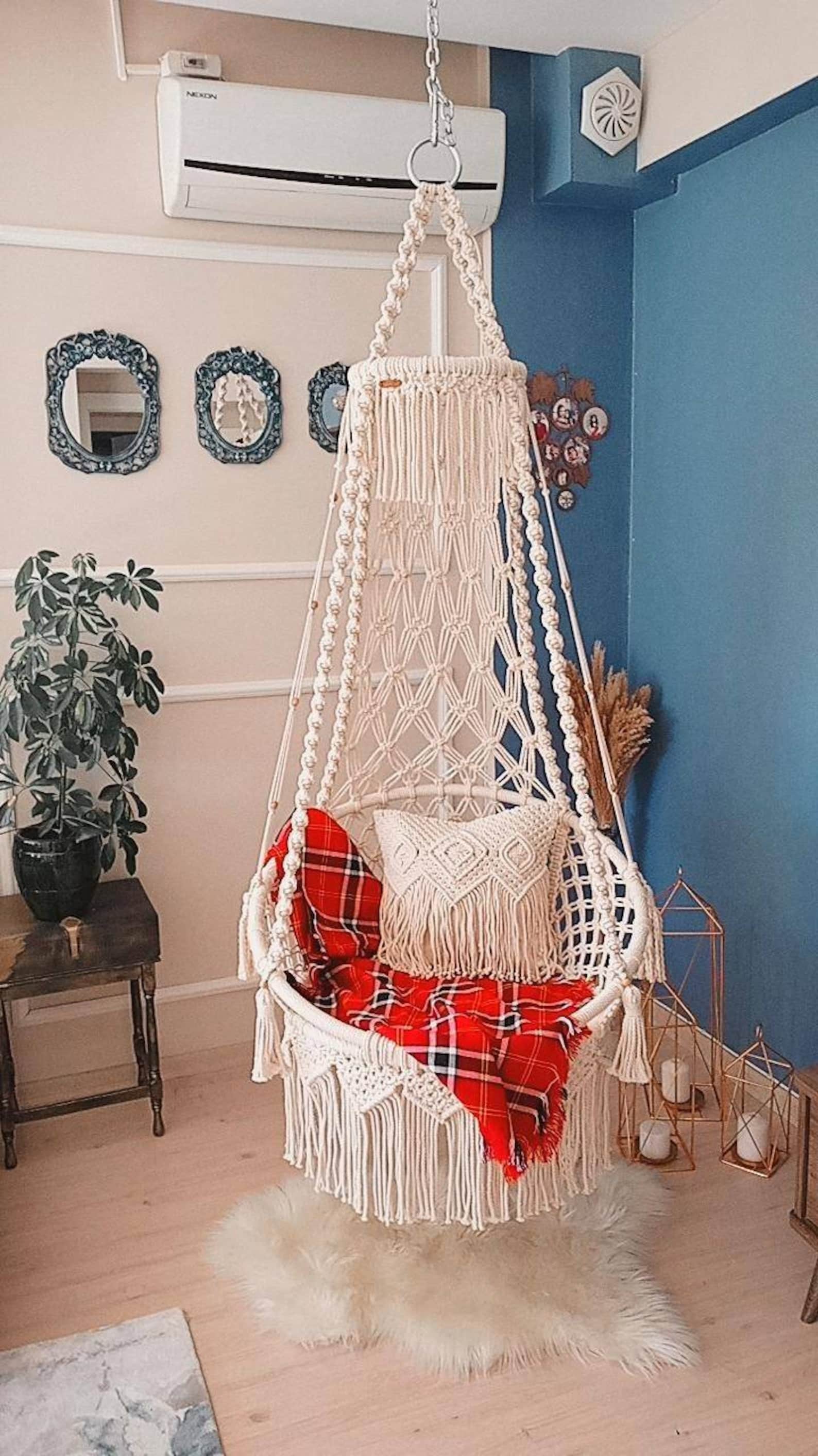 Makramee Hängematte, Makramee Schaukel, Bohemian Sitz, Makramee Sitz ...