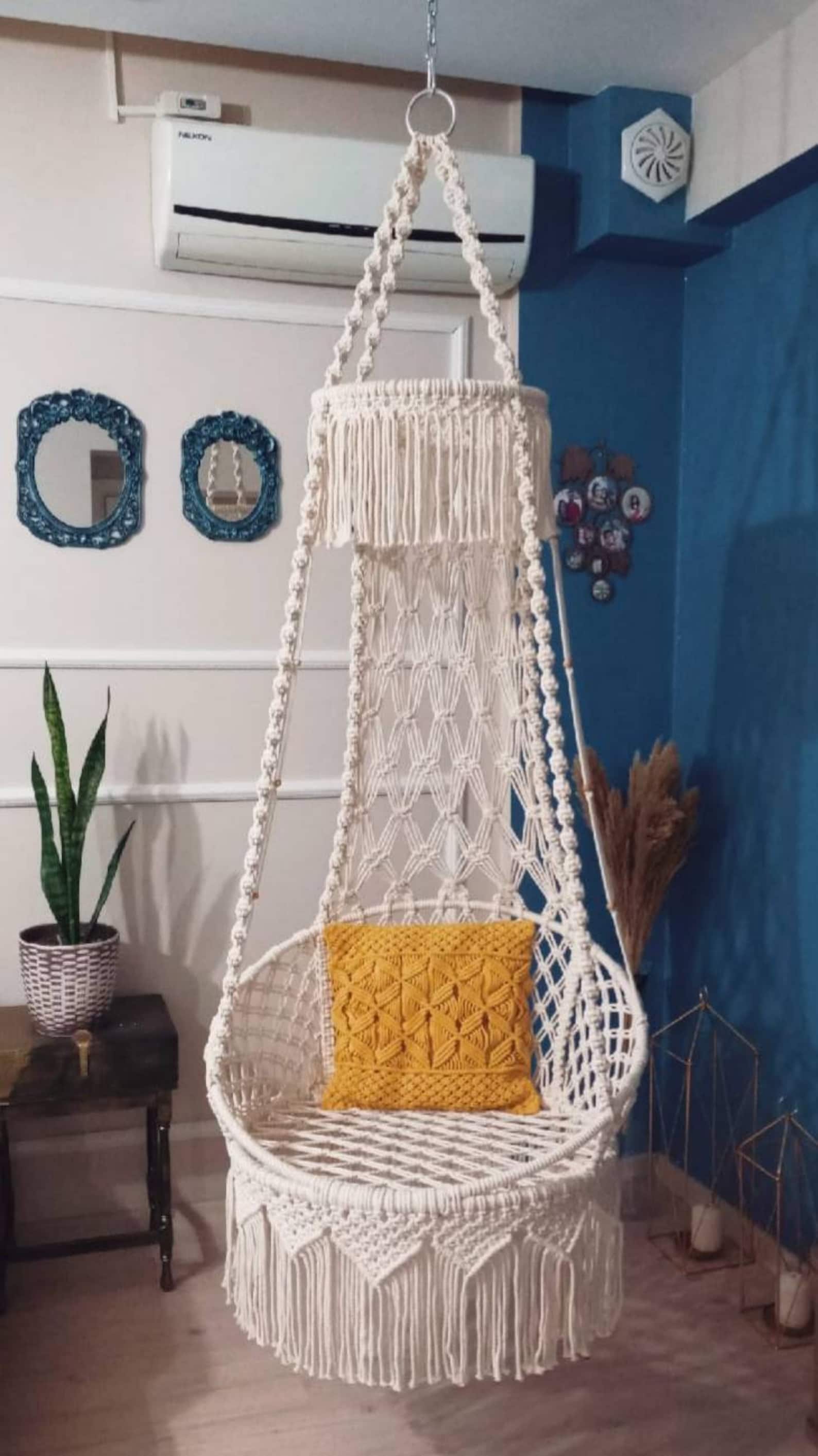 Makramee Hängematte, Makramee Schaukel, Bohemian Sitz, Makramee Sitz ...