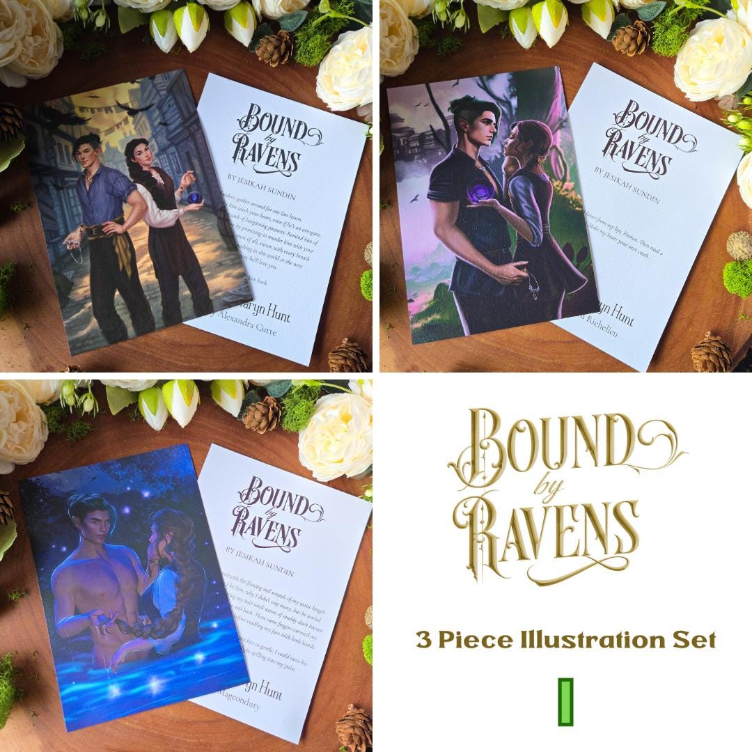 Character Illustrations Sets - (3 Options) - BOUND BY RAVENS Series - Etsy
