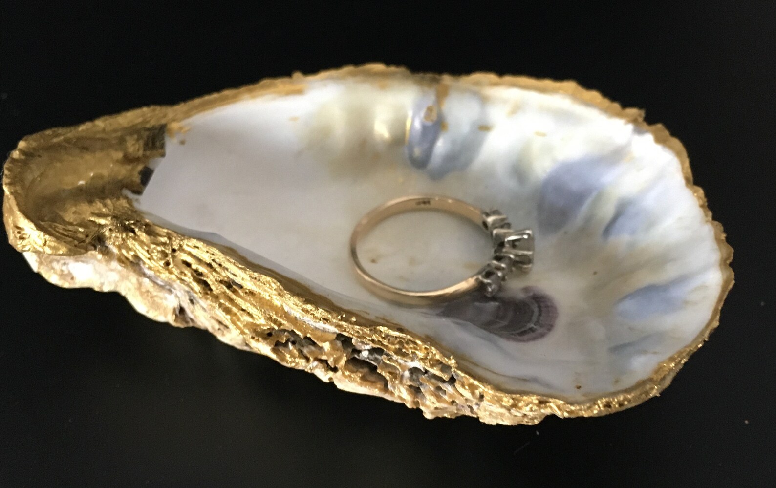 Oyster Shell Ring Dish Gold Oyster Shell Wedding Favor | Etsy