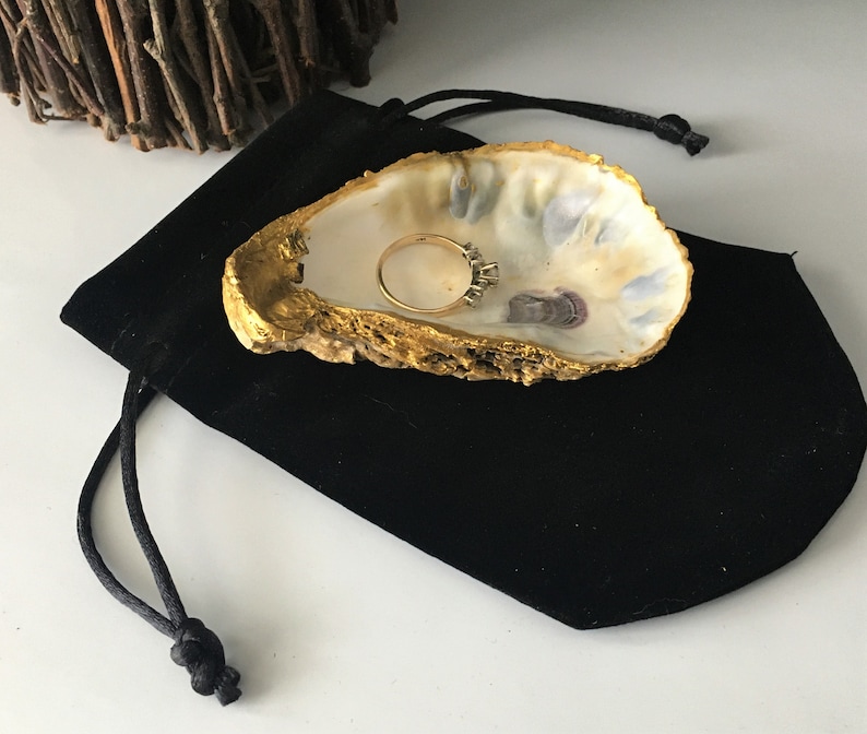 Oyster Shell Ring Dish Gold Oyster Shell Wedding Favor - Etsy