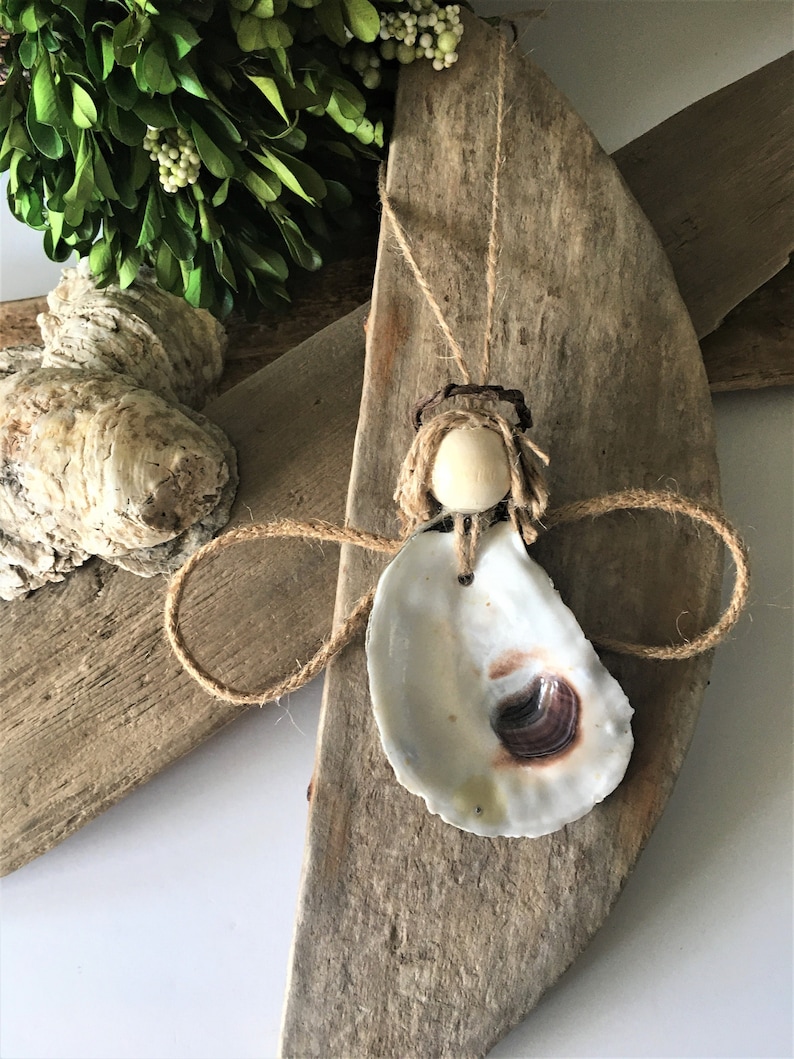 Oyster Shell Angel Ornament; Christmas Ornament; Angel Ornament ...