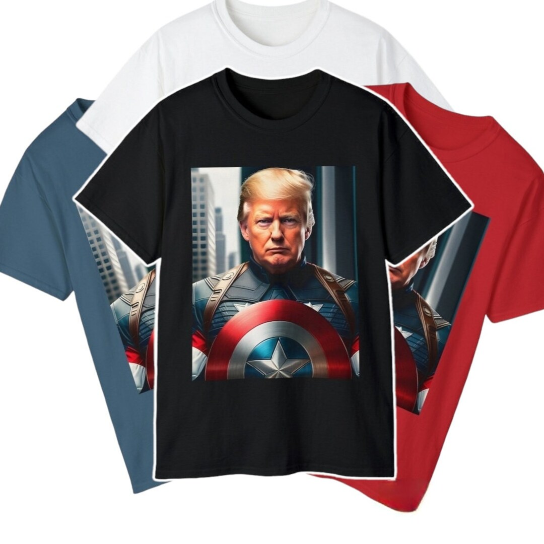 Donald Trump Captain America, Unisex Cotton Tee, American, President ...