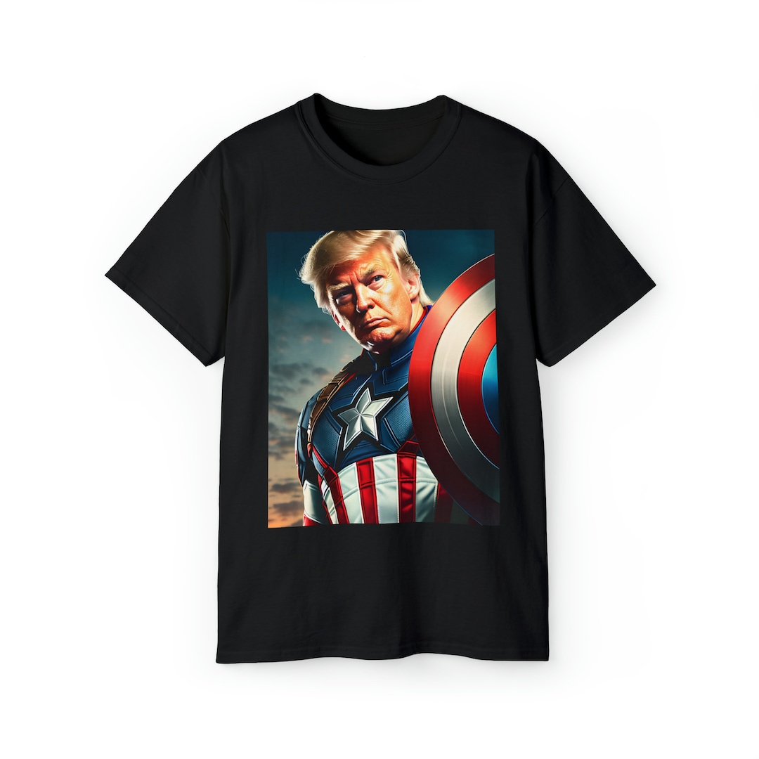 Donald Trump Captain America, Unisex Cotton Tee, American, President ...
