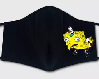 Spongebob Adult Face Mask | Etsy
