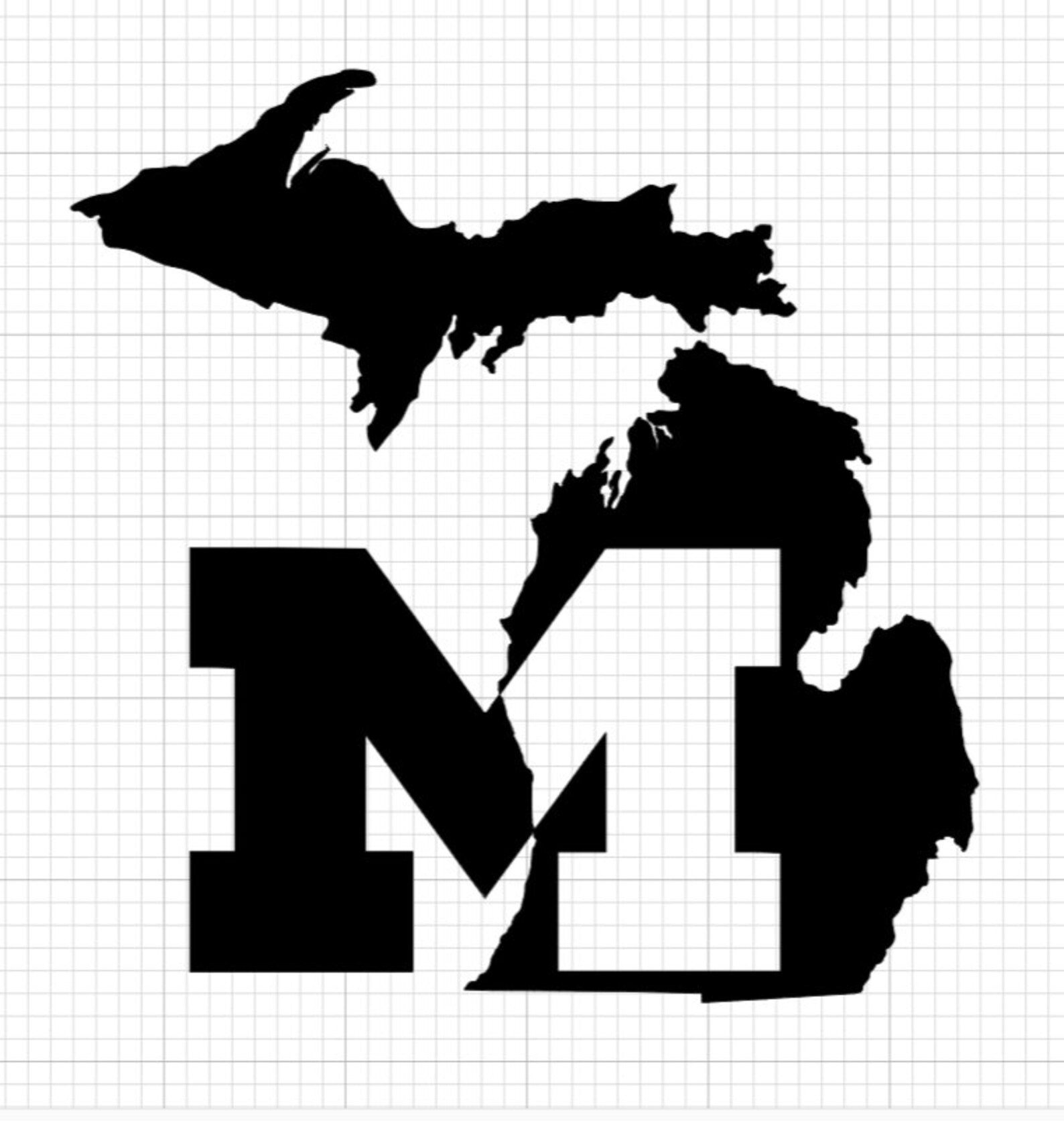 Michigan Wolverines Sticker Block M With State Outline - Etsy