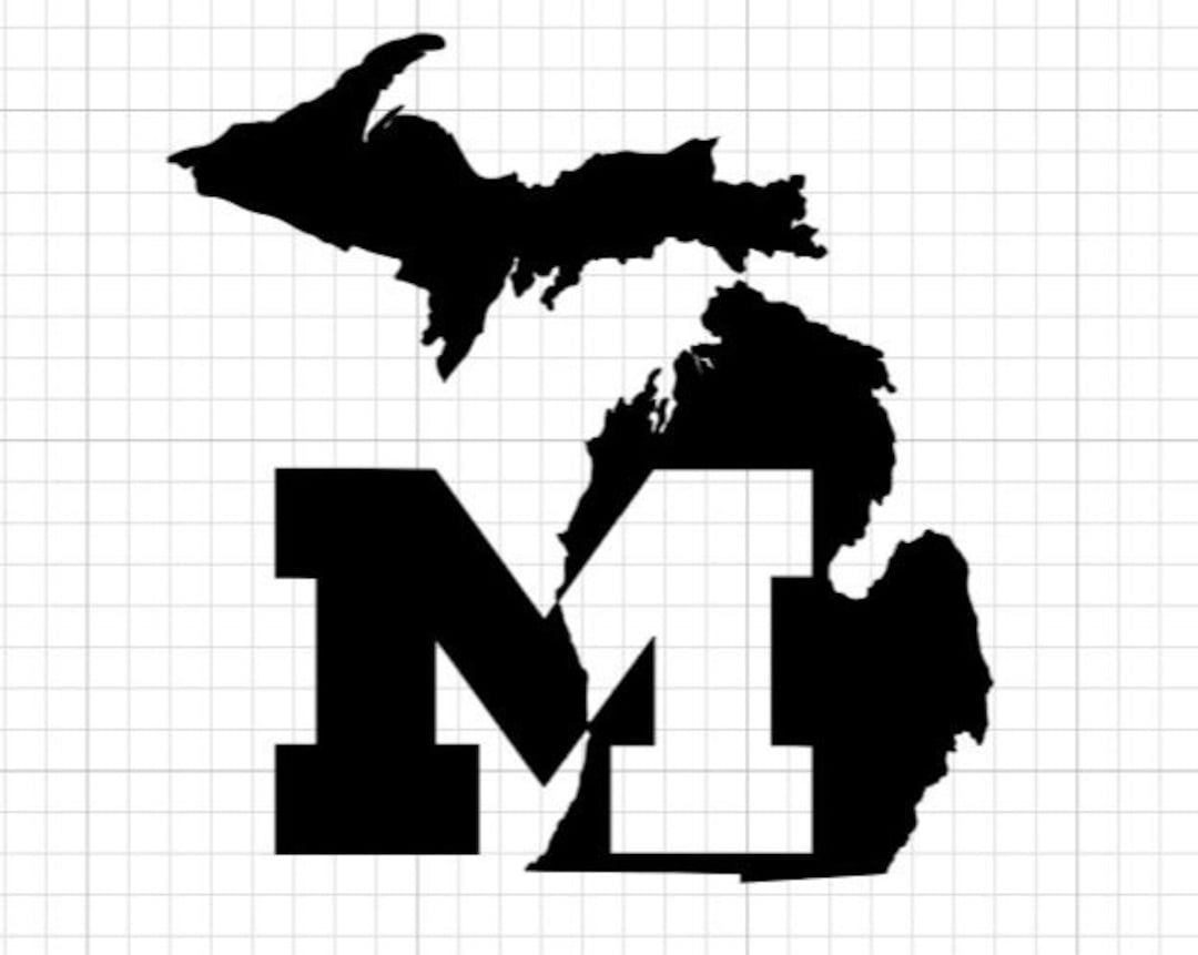 Michigan Wolverines Sticker Block M With State Outline - Etsy