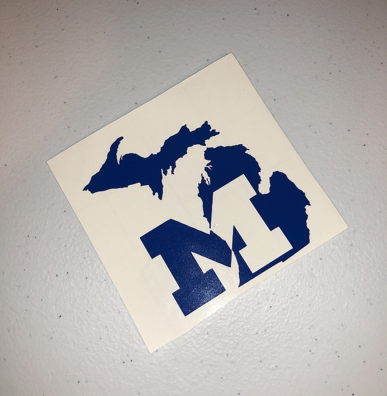 Michigan Wolverines Sticker Block M With State Outline - Etsy
