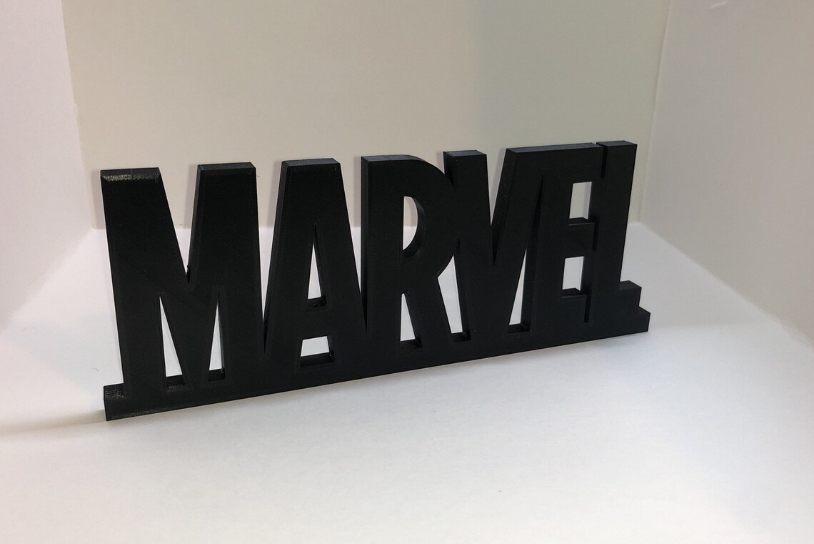 Marvel Sign With Base/marvel Logo | Etsy