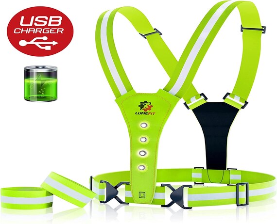 LUMEFIT Reflective USB LED Safety Vest Running Cycling - Etsy UK