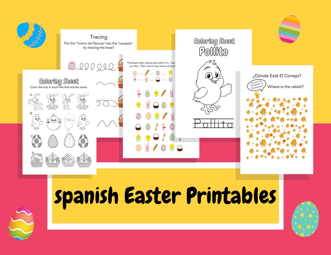 Hojas de trabajo y páginas para colorear en español Pascua - Etsy España