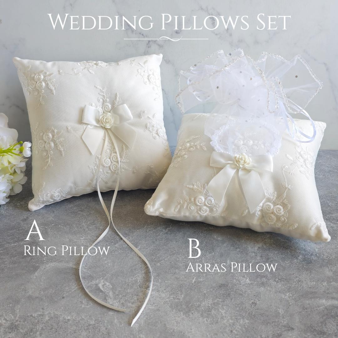 Mini Embroidered Roses Wedding Pillows for Rings and Arras, Pillow ...